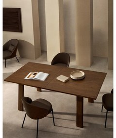 Rozkládací jídelní stůl s přídavnou deskou s deskou v dekoru ořechového dřeva 95x200 cm Arlen – Kave Home