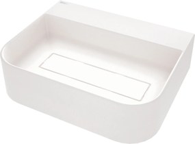Deante Arnika, granitové umyvadlo na desku 505x405x135 mm, bílá matná, DEA-CQA_AU5S