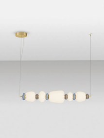 Bílé/ve zlaté barvě kovové LED stmívatelné závěsné svítidlo s porcelánovým stínidlem/se skleněným stínidlem Palo – Nova Luce