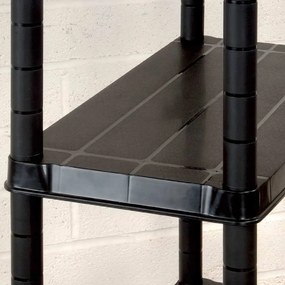 Úložný regál 4patrový černý 122 x 30,5 x 130 cm plast 3059851