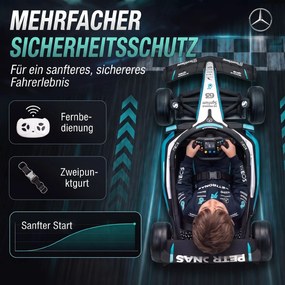 AIYAPLAY Mercedes-AMG PETRONAS F1 12 V elektrický go-kart pro děti Gokart s lithium-akumulátorem 2 motory Plynulý start