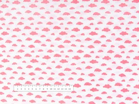 Biante Dětský bavlněný povlak na polštář Sandra SA-128 Korálové obláčky na bílém 50 x 60 cm
