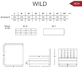 Materasso Kontinentální čalouněná postel WILD boxspring ROZMĚR: 2x (90x200) cm - boxspring