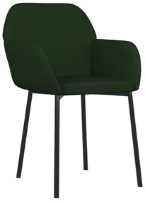 Jídelní židle 2 ks tmavě zelené samet,  344703