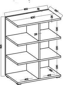 Regál MODESTO 06 dub artisan
