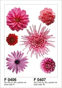 Samolepicí dekorace Fialové květiny F 0406 - 65 x 85 cm