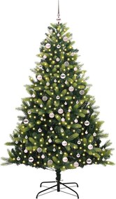 Umělý skládací vánoční stromeček 300 LED Zelená 240 cm PVC a PE 3396011