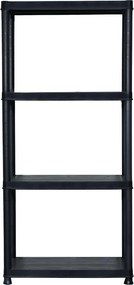 Úložný regál 4patrový černý 61 x 30,5 x 130 cm plast 147683