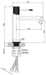 Cersanit S951-598 - Umyvadlová baterie ZEN 20 cm černá