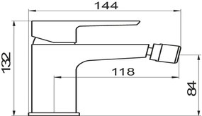 Novaservis Metalia 58, bidetová baterie s výpustí, černá, 58011-5