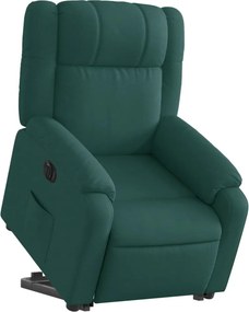 Elektrické zvedací polohovací křeslo tmavě zelené textil 3205232