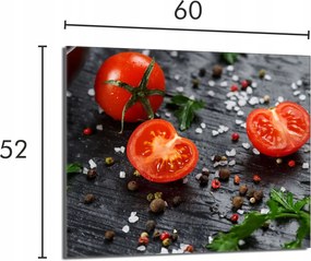 Skleněná ochranná deska na sporák 60x52 Rajče