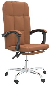 Polohovací kancelářská židle hnědá umělá kůže - Default Title