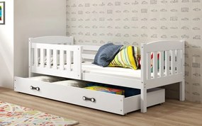 Dětská postel KUBÍK se šuplíkem 200x90 cm - bílá