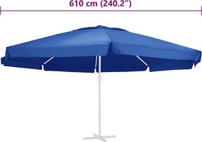 Náhradní potah na zahradní slunečník azurově modrý 610 cm 312553