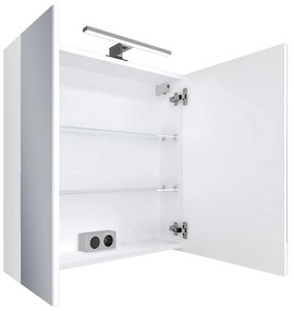 BPS-koupelny Zrcadlová skříňka závěsná s LED osvětlením Fabrice W 60 ZS