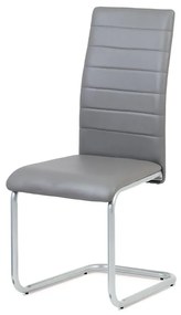 Jídelní židle, koženka šedá / šedý lak