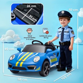 AIYAPLAY dětské elektrické auto s licencí RUF CTR 3 Clubsport, dálkové ovládání, dvojitý motor, siréna, pomocná kolečka, modrá