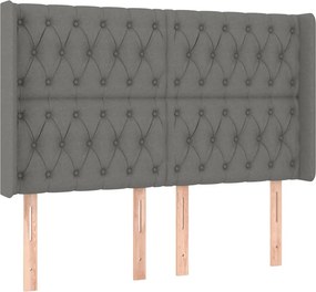 Box spring postel s matrací a LED tmavě šedá 160x200 cm textil 3139126