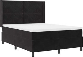 Postel s boxspringem s čelo Černá 160 x 200 cm samet 3342070