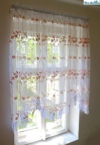 Hotová krásná záclona s jarními květy Jesy 400x170cm