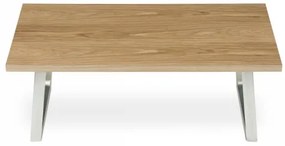 Konferenční stolek 120x60 MDF dýha dub kovové nohy broušený nerez CT-W1515 OAK