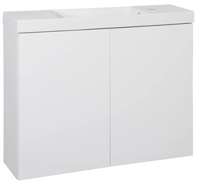 BPS-koupelny Koupelnová skříňka s keramickým umyvadlem Swing W 80/22, bílá