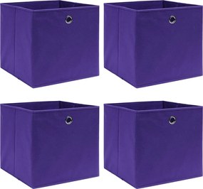 vidaXL Úložné boxy 4 ks netkaná textilie 28 x 28 x 28 cm [325188] Barva: Fialová