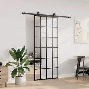 Posuvné dveře se sadou kování černé 90x205 cm ESG Glass 3375794