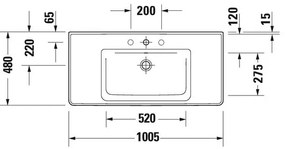 Duravit D-Neo Umyvadlo 100,5 cm, bílá 2367100000