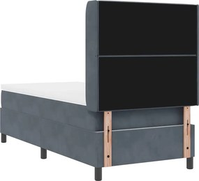 Postel s boxspringem s matrací Tmavě šedá 90 x 200 cm samet 3341937