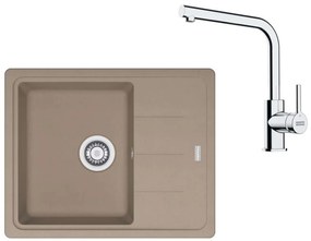 Franke - Kuchyňský set G262KA, fragranitový dřez BFG 611-62 a baterie FS 3230.031, kašmír/chrom 114.0700.729
