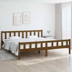 Rám postele medově hnědý masivní dřevo 200 x 200 cm,  810702