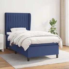 Box spring postel s matrací modrá 90x190 cm textil 3128091
