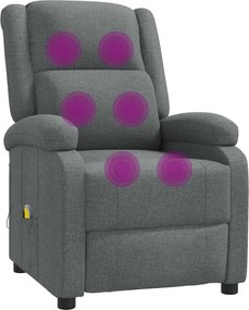 Masážní křeslo tmavě šedé textil 340937