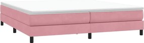 Postel Box Spring bez matrace růžová 200x220 cm samet 3315896