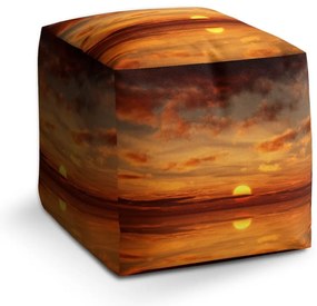 Taburet Cube oranžové slunce, oranžová