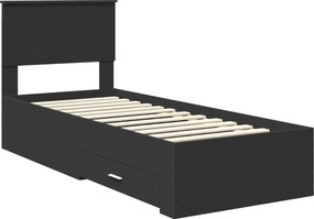 Rám postele Černá a stříbrná 75 x 190 cm Kompozitní dřevo 3410959