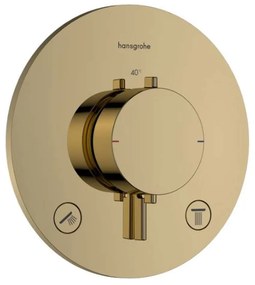 Hansgrohe Ecostat Comfort S - Termostatická baterie pod omítku, pro 2 spotřebiče, leštěný vzhled zlata 33715990