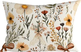 Polybavlněný povlak na polštář FLORAL RIBBON POLY 50x70 cm, krémový
