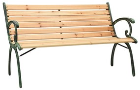 vidaXL Zahradní lavice 123 cm litina a masivní jedlové dřevo