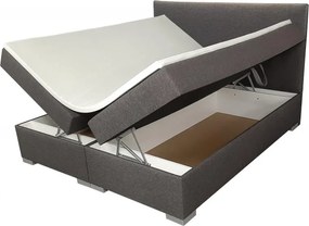 Boxspring sendvičová manželská postel, 200x180, šedá  (č.145/čelo zina)