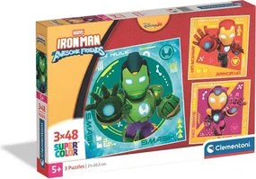 CLEMENTONI Puzzle Iron Man a jeho úžasní přátelé / 3x 48 dílků / od 5