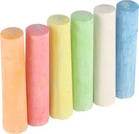 TEDDIES Barevné chodníkové křídy v kyblíku / 15 ks / kulaté / kyblík s