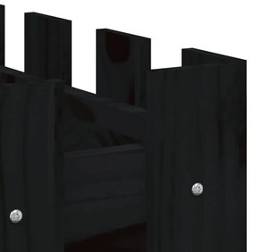 Vyvýšený záhon plotový design černý 150x30x30 cm masiv borovice,  832489