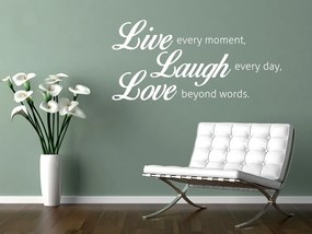 Samolepky na zeď - Live Laugh Love Barva: Oranžová, Velikost: 100x47 cm