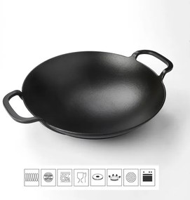 Litinová pánev "wok" 38 cm