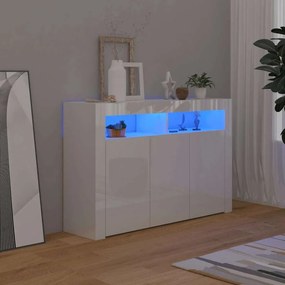vidaXL Příborník s LED osvětlením 115,5 x 30 x 75 cm [804341] Barva: bílá s vysokým leskem