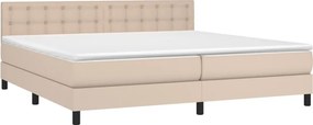 Box spring postel s matrací cappuccino 200 x 200 cm umělá kůže 3141148
