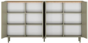 Komoda Elivo 200 cm na nožkách - eukalyptus / dub baltic dune